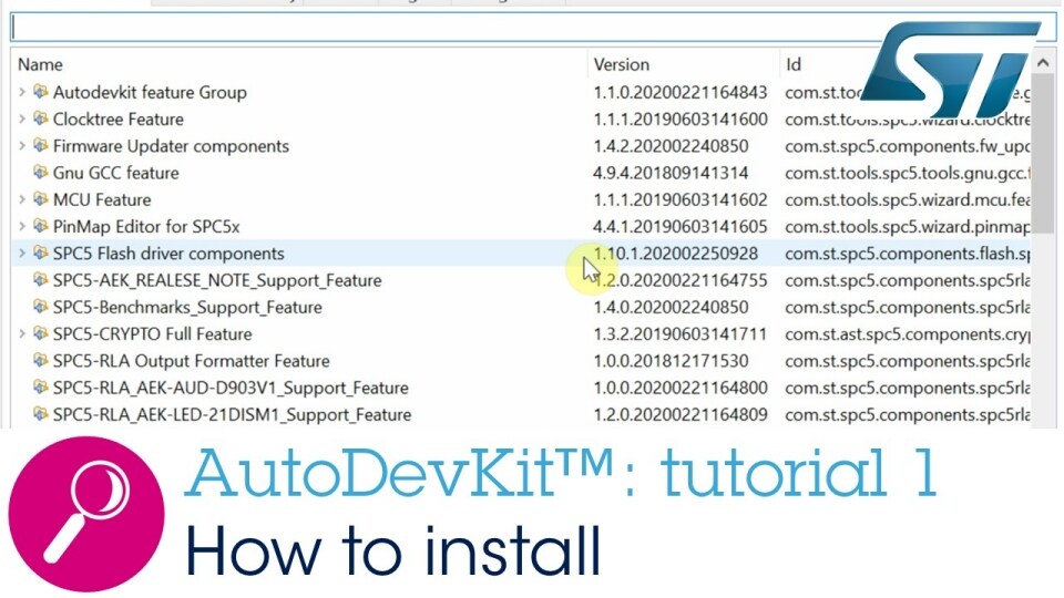 STSW AutoDevKit Embedded Software - STマイクロエレクトロニクス
