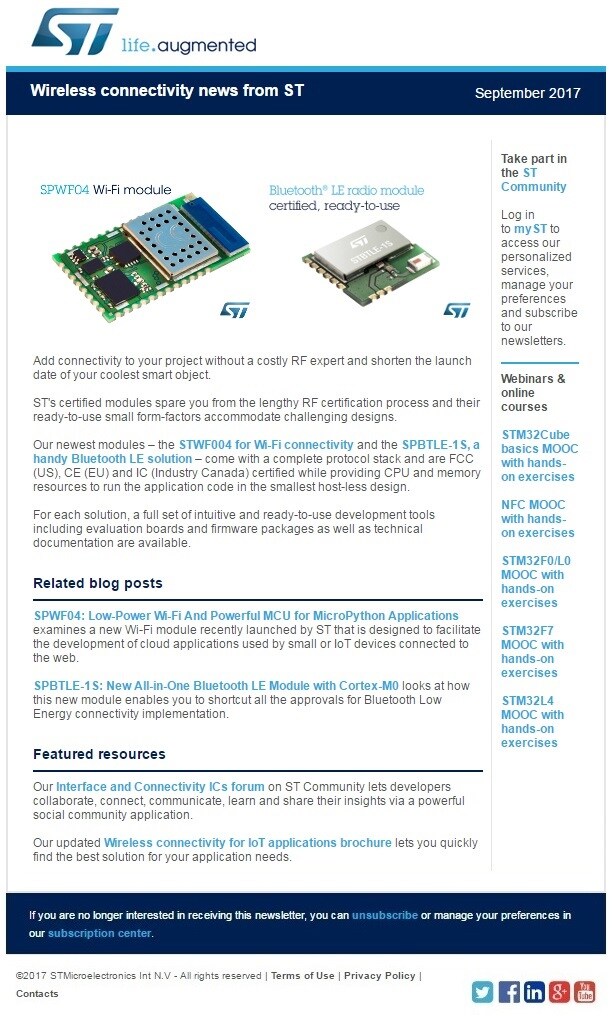 Wireless Connectivity - STMicroelectronics