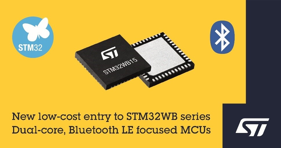 저렴한 비용으로 편의성과 성능 제공하는 새로운 STM32WB 무선 마이크로컨트롤러 출시 - STMicroelectronics